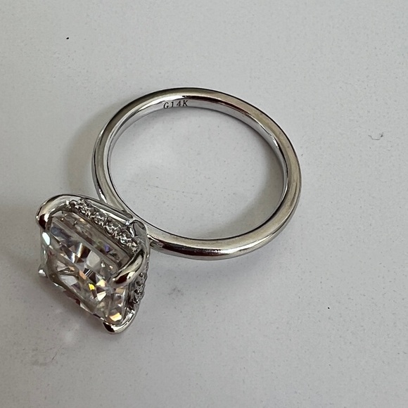 Jewelry | 3ct Square Radiant Cut Moissanite Solitaire Engagement Ring ...